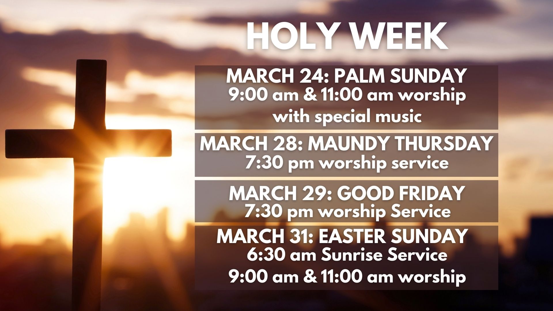 Holy Week at St. Stephen's - St. Stephen's United Methodist Church